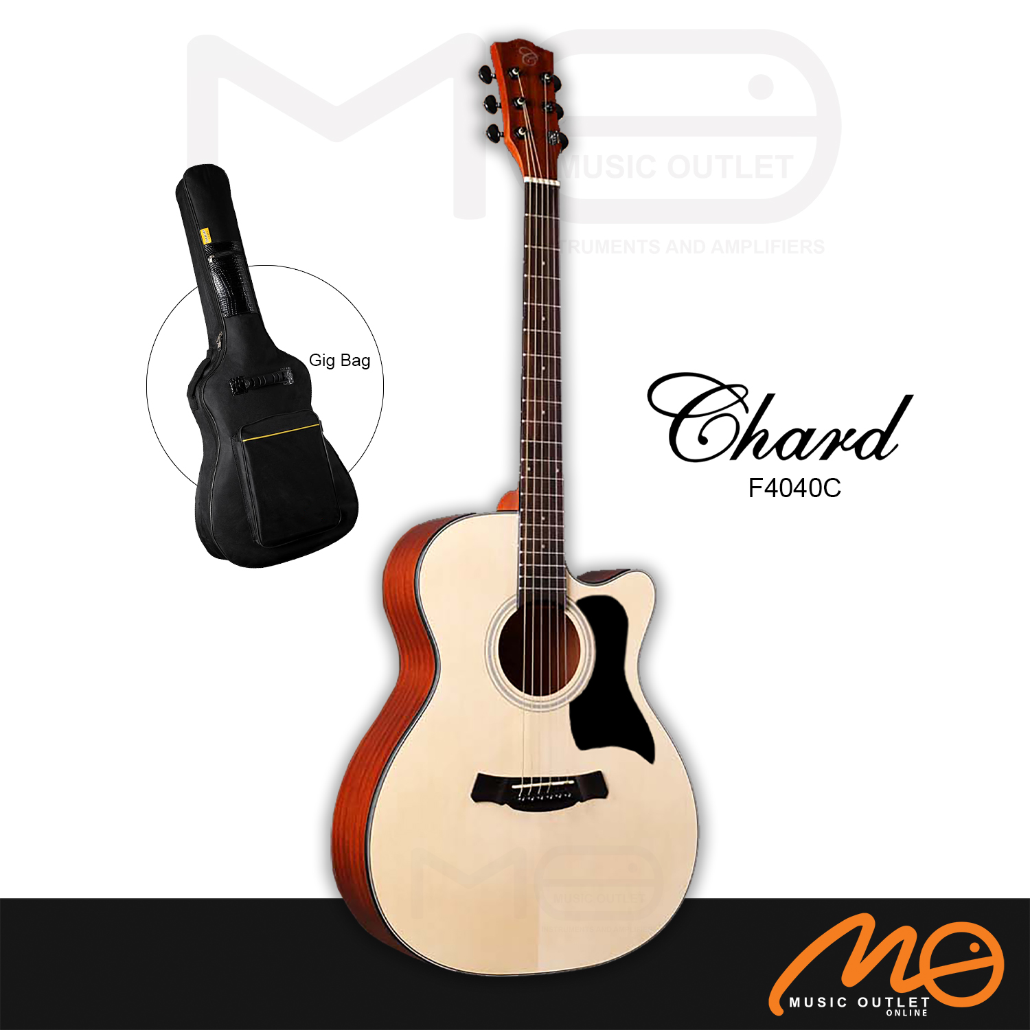 CHARD F4040C 40" ACOUSTIC GUITAR (NATURAL)